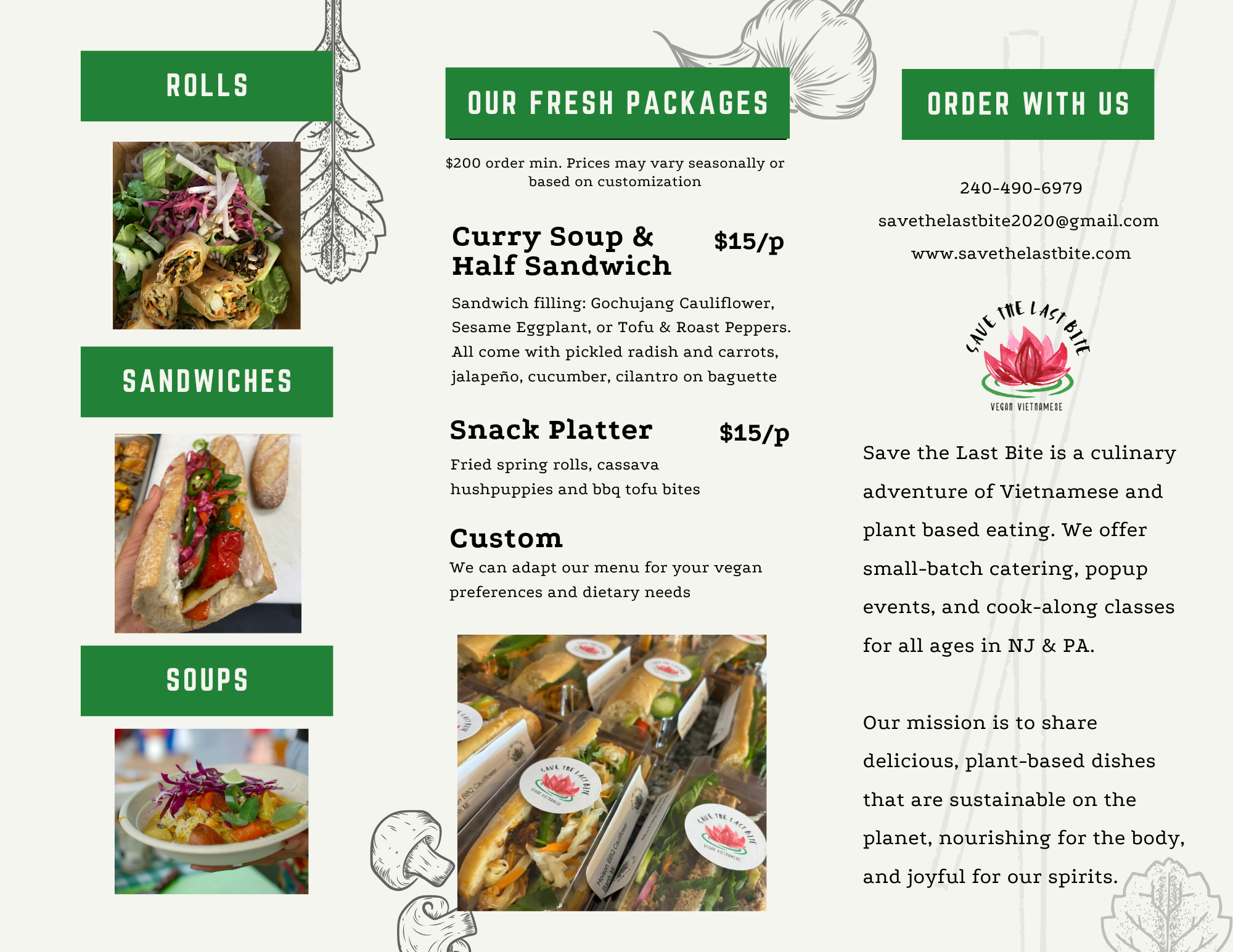 Catering Menu – Save the Last Bite